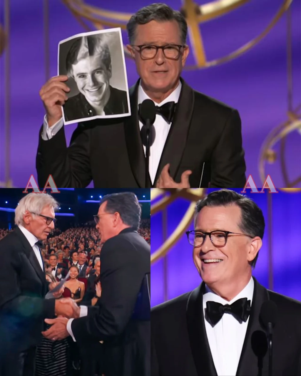 Stephen Colbert’s Emmy speech took an unexpected turn when a standing ...