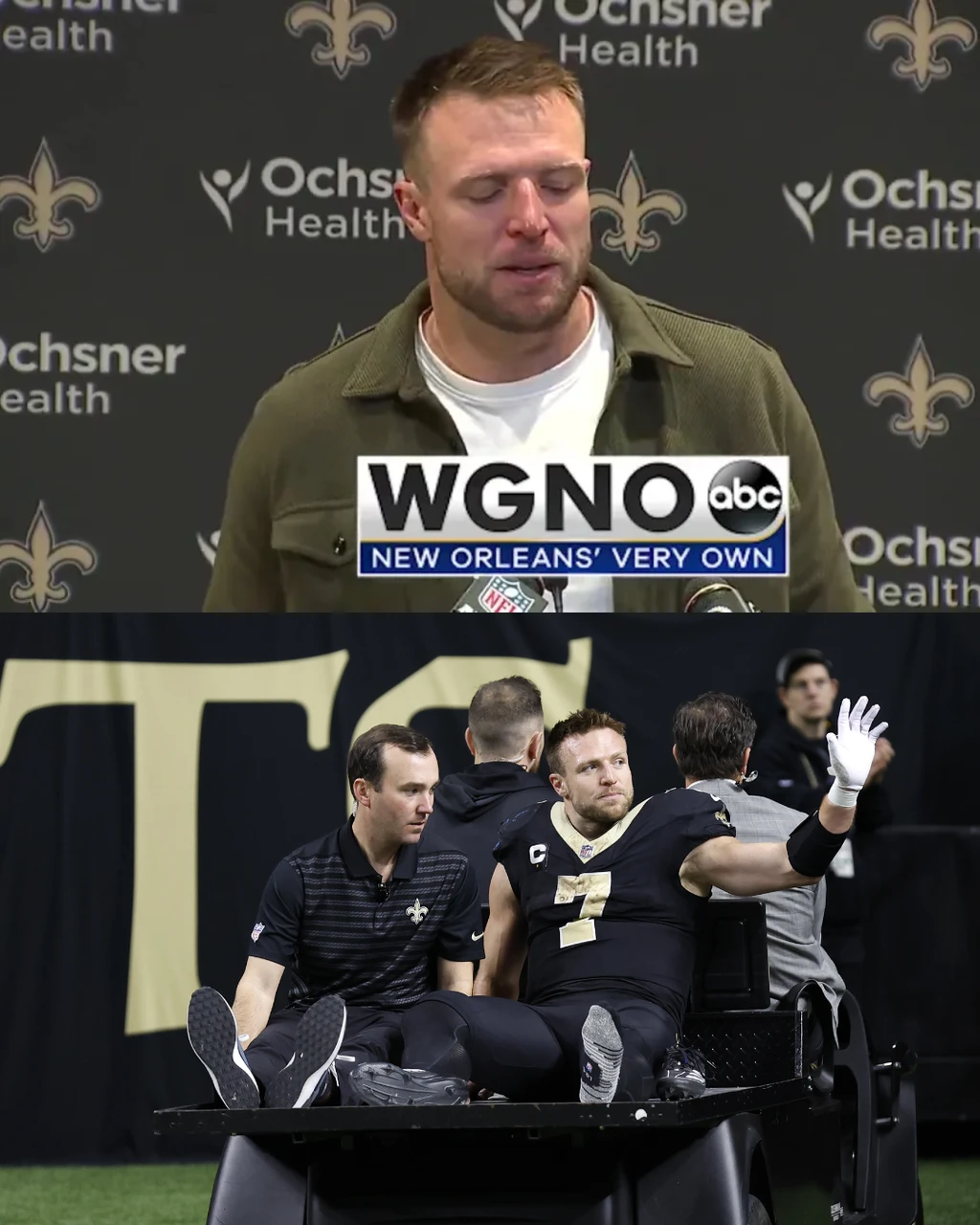 New Orleans Saints star Taysom Hill fights back tears as he emotionally ...